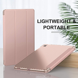 INFILAND Case for Samsung Galaxy Tab S6 Lite 10.4 Inch(2024/2022/2020) - Shockproof Frosted Translucent Back with S Pen Holder&Auto Wake/Sleep Function, Rose-Gold