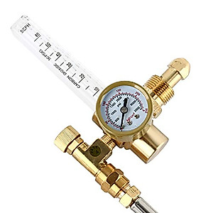 YaeTek Argon CO2 Mig Tig Flow meter 10-60 CFH Welding Weld Regulator Gauge Gas Welder CGA-580 With 80'' (6.6FT) Hose