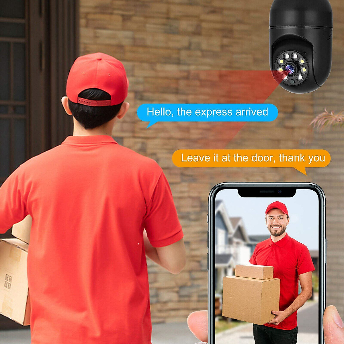 EVERSECU Tuya Smart Security Camera with E26/E27 Connector 1080P Wireless WiFi CCTV PTZ Camera 2-Way Audio/Motion Detection/Auto Tracking/Night Vision(2pcs)
