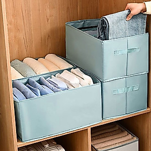 GWSNIO 2PCS Wardrobe Clothes Organizer Jeans Storage, Foldable Closet Organizer Storage Box with Handle for Jeans T-shirt Pants Sweater Kids Clothes Drawer Dividers