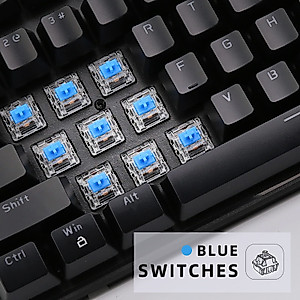 Newmen GM325 Gaming Mechanical Keyboard,LED Backlit Wired 104 Keys Mechanical Gaming Keyboard,Anti-ghosting,Macro Programmable PC Gaming Keyboards for Windows Computer Laptop(Blue Switch)
