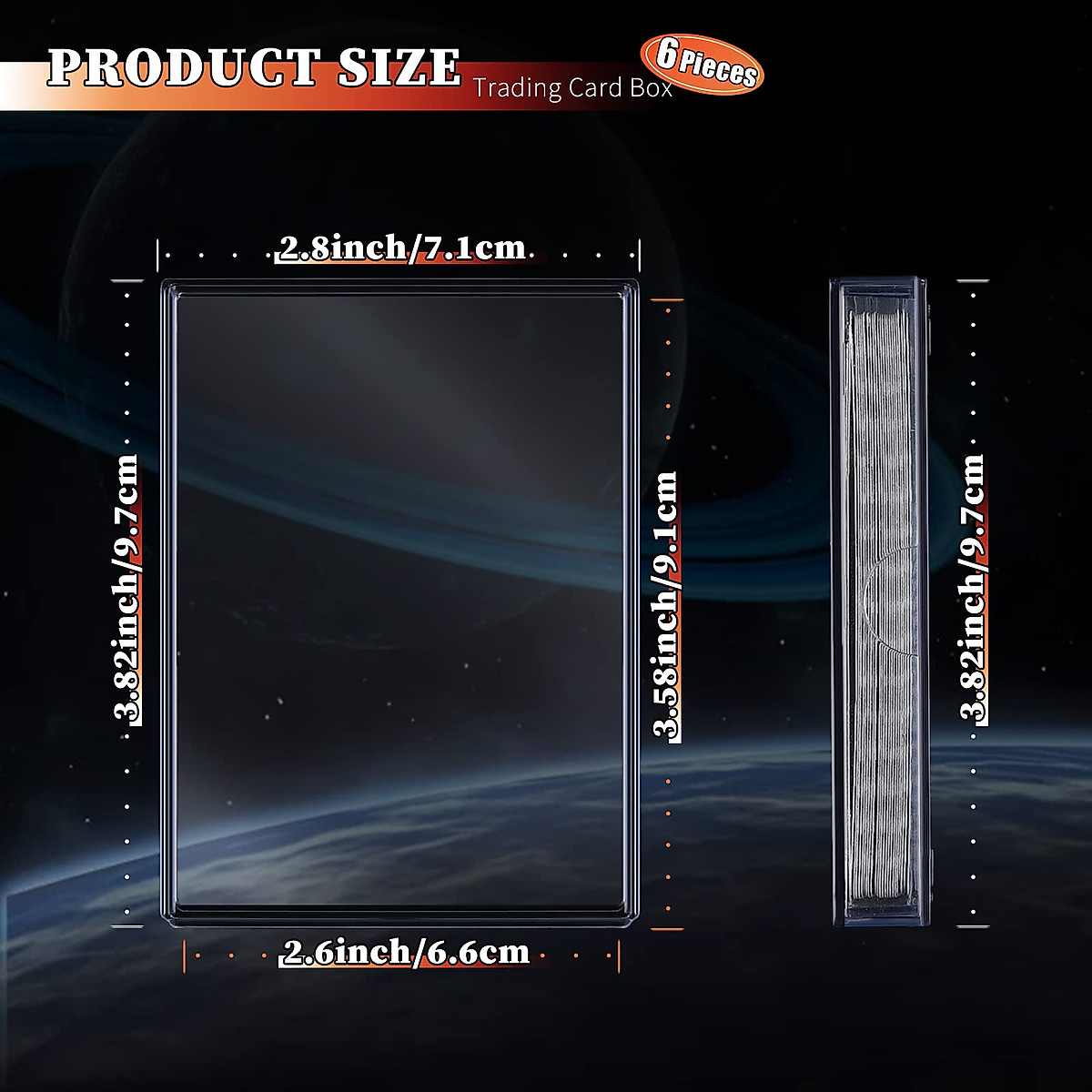 Zonon 6 Pieces Clear Deck Case, Card Organizer Compatible with MTG TCG Plastic Playing Card Case Trading Card Collection Card Box Holder for Game Cards Storage