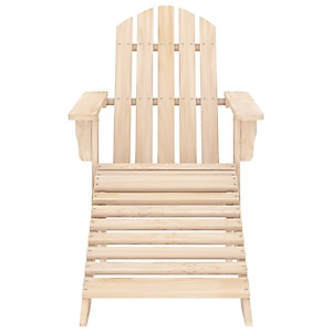 Tidyard Patio Adirondack Chair with Ottoman and Table Solid Fir Wood Outdoor Fire Pit Chair Wooden Garden Armchair for Porch Pool Lawn Deck Backyard Balcony Outdoor