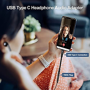 KOOPAO USB C to 3.5mm Headphone Jack, Audio Aux Cord 3.5mm Headphone Adapter for sam-Sung S23,S23+,S22,S22 Ultra iPad Pro 2018/2020/2021/iPad Air 5th Ipad d 9th Black