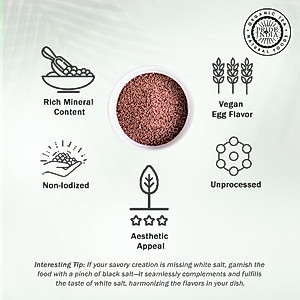 Pride Of India - Himalayan Black Rock Salt - Fine Grind, 2.2 Pound (1 Kg) - Kala Namak - Contains 84+ Minerals - Perfect for Cooking, Tofu Scrambles, Table, Kitchen, Restaurant, & Bathing Use