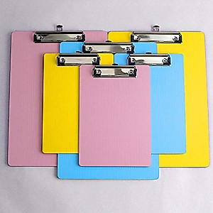 Office Supply Clipboard 4PCS A4 A5 Clipboard Wood Stationery Writing Pad Board Clip Stationary School Office Supply Accessory Exam File Storage Kit Durable Low Profile Clip ( Color : Blue A5 4pcs )
