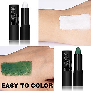 MEICOLY Green Eye Black Baseball/Softball/Football/Lacrosse,Easy To Color Sports Eye Stick Eye Black Stick,Long Lasting Halloween Face Paint Cosplay Makeup,Natural Cream Eyeshadow Stick