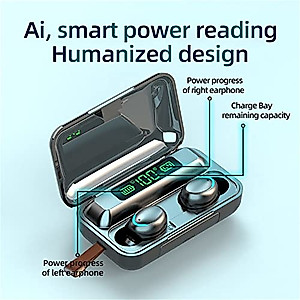 Wireless Earbuds Bluetooth Headphones Digital Display Touch Control Rechargeable Built-in Microphone in-Ear Stereo Deep Bass Headsets for Sports Running Gaming Music