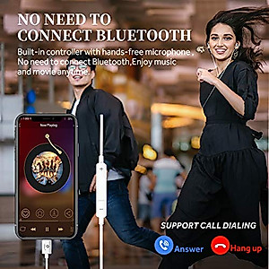 iPhone Headphones for iPhone Earbuds for iPhone in-Ear Lightning Headphones silbyloyoe MFi Certified Lightning Earbuds with Mic Controller Compatible iPhone 11 11 Pro X XS Max XR 7 8 Plus White