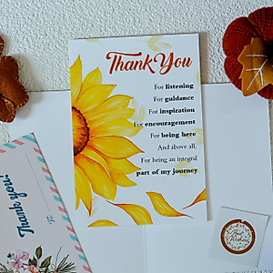 BlinkWishes Thank You Card, Thank You Greeting Cards with Envelope and Seal for Nurses Day, Admin Professional Day, Teacher Appreciation, Boss's Day, and all occasions
