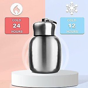 Mini 7 oz Stainless Steel Water Bottle, Portable Small Sports Vacuum Insulated Water Bottle Leak Proof Sport Tumbler Cup Hot and Cold Water Bottle (Rose)