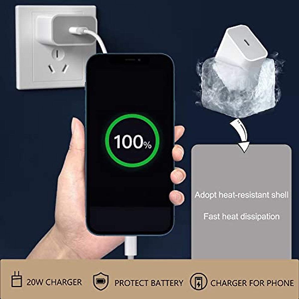 20W Charger Replacement for Samsung Galaxy A52 A42 A32 A03S A01 Phone AC Adapter with 6.6Ft Charging Cable Power Cord