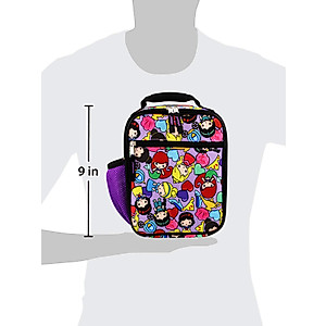 Disney Princess Emoji Girl's Soft Insulated School Lunch Box (One Size, Purple)