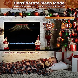 GOFLAME 23 Inch Electric Fireplace Insert, Recessed Quartz Fireplace Heater with 6 Flame Modes & 5 Brightness, Breathable Design, Remote Control, 8H Timer, Overheat Protection, 1500W