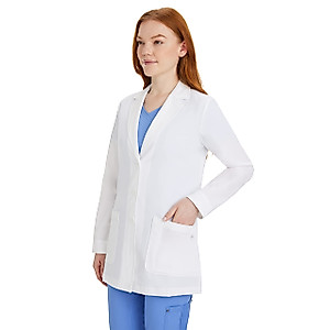 Healing Hands Lab Coat Women 3 Pocket Full Sleeve Mid-Length 5053 Faith The White Coat Minimalist Collection White M