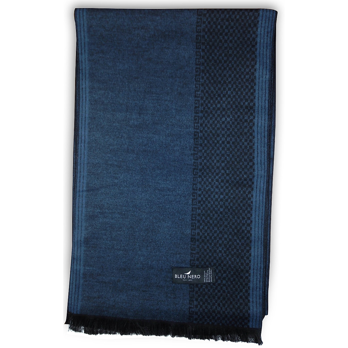 Livativ Bleu Nero Luxurious Winter Scarf for Men and Women – Large Selection of Unique Design Scarves – Super Soft Premium Cashmere Feel Blue Black Vertical