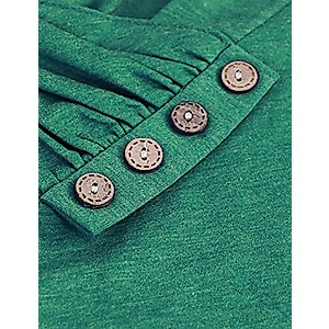 MOQIVGI Tunic Tops for Leggings for Women Cowl Neck Long Sleeve Fall Shirts Modest Career Office Wear Cozy Modern Fit Sharkbite Hem A-line Pullover Sweatshirt with Pockets Green XX-Large