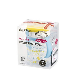 Richell Aqulea Outing Straw Mug 200ml Yellow