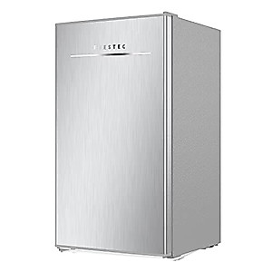 Frestec 3.1 Cu.Ft Mini Fridge for Bedroom, Mini Refrigerator with freezer, Dorm Fridge with Freezer, Reversible Door Perfect for Room and Office, Adjustable Temperature(without Handle, Silver)