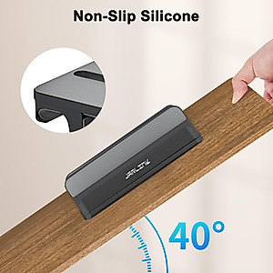 JARLINK Adjustable Vertical Laptop Stand, Desktop Stand Adjustable Laptop Holder with 2 Slots (up to 17.3 inches), Compatible with All MacBook Pro/Air/Microsoft Surface, Newly Designed, (Black)