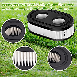 (4-Pack) 593260 798452 334404 Lawn Mower Air Filter for 550ex 675exi 725exi Series fits Troy Bilt TB110 TB200 TB230 Lawnmower and More