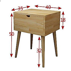 ZHAOLEI Simple Bedside Table,Nordic European Shabby Chic Wood Bedroom Furniture Cabinet Nightstand