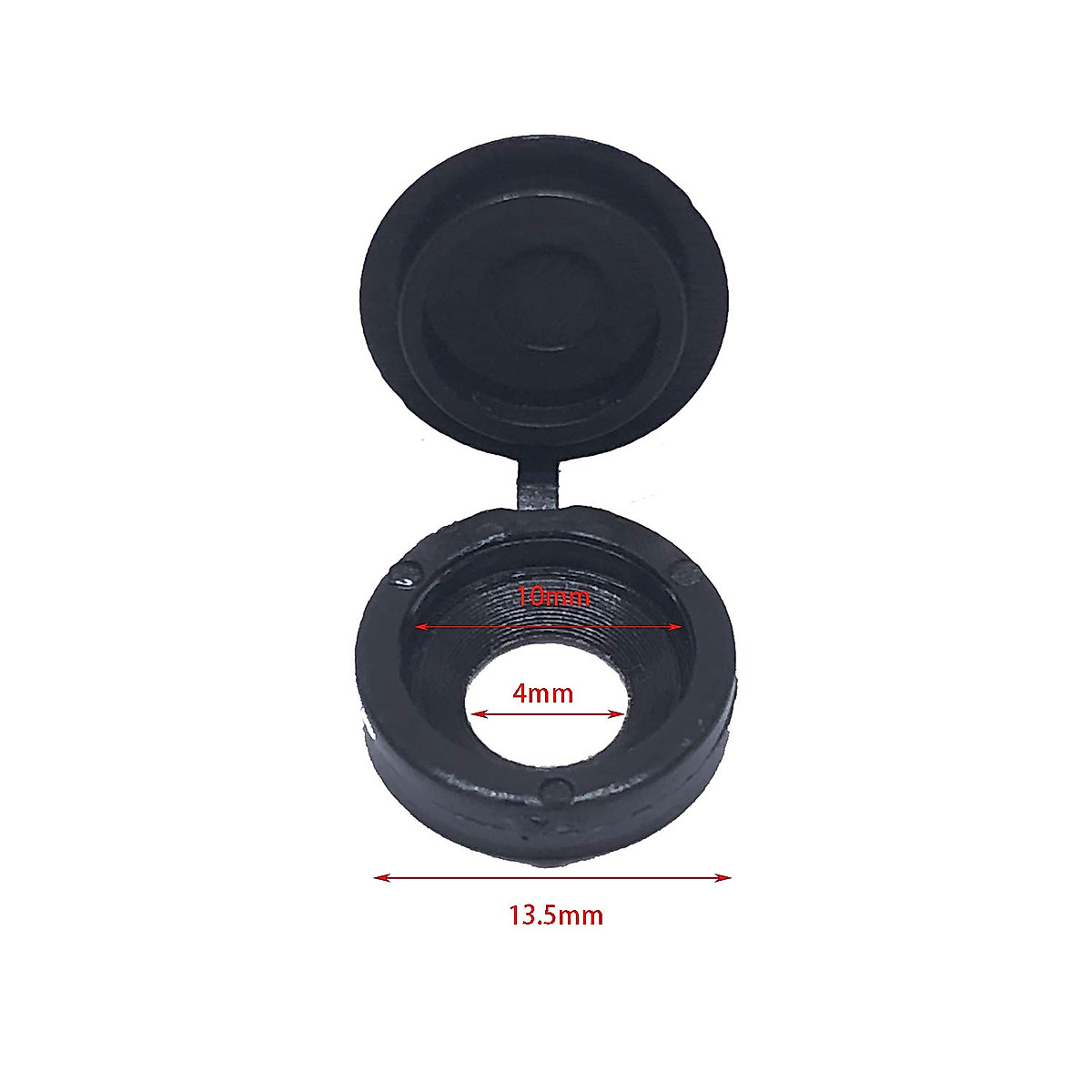 YouU 50 pcs Plastic Hinged Screw Cover Caps Washer Flip Tops (Black)