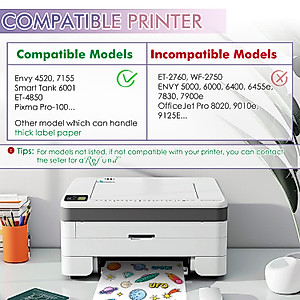 Koala Printable Vinyl Sticker Paper for Inkjet Printers - 20 Sheets Glossy White Waterproof Adhesive Label Paper - 8.5x11 Inch, Tear-Resistant, Removable