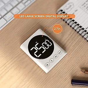 Timer,Classroom Timer for Kids,Magnetic Digital Stopwatch Clock Countdown Countup Timer with Large LED Display Volume Adjustable for Cooking,Exercise, Baking, Desk