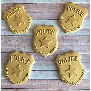 Police Badge Shield Cookie Cutter, 4" Made in USA by Ann Clark