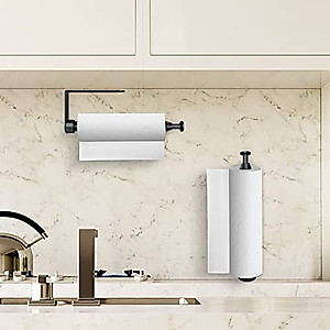 Single-Handed Paper Towel Holder with Damping Effect for Under Cabinet Use in Kitchen and Bathroom