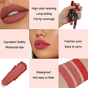 BINGBRUSH 3 Colors Moisture Smooth Lipstick Pack Set, Matte Color Stick Ultimate Lip Crayon for Makeup Collection - Nourishing Waterproof Velvet Lipgloss Lip Stain (13#,15#,16#)
