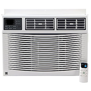 RCA 12,000 BTU 115V Window Mounted Air Conditioner & Dehumidifier with Remote Control, Window AC Unit for Apartment, Living Room, & Medium Rooms up to 450 Sq. Ft. in White