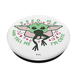Star Wars: The Mandalorian Valentine's Day Grogu Feed Me PopSockets PopGrip: Swappable Grip for Phones & Tablets