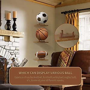 Ball Stand Holder,Ball Display Stand Wooden for Football Basketball Stand Soccer Ball Holder,Rugby Ball Volleyball Sports Ball Storage Rack Made of Solid Wood,Trophy Autograph Memorabilia Display Case