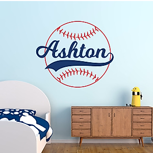 Baseball Wall Decals Decor Custom Name Art Sticker Poster Kids Room Personalized Sports Vinyl Boys Gift LD71