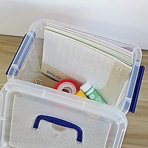 EudokkyNA Clear Storage Box with Lid, 6 Liter Plastic Bins Set of 6