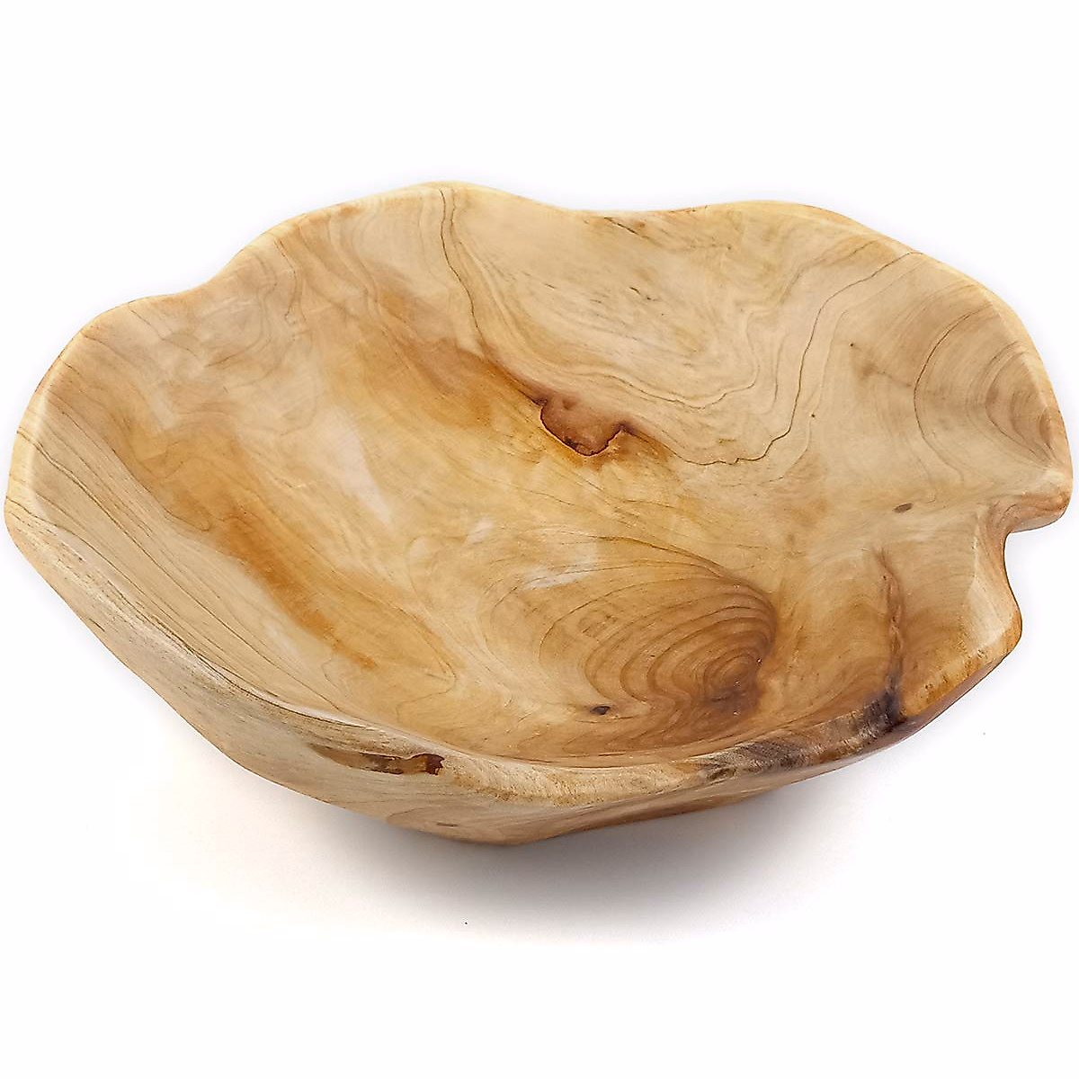 EWEIGEER Wooden Fruit Salad Serving Bowl Hand-Carved Root Bowls Creative Living Room Real Wood Candy Bowl 8"-10"