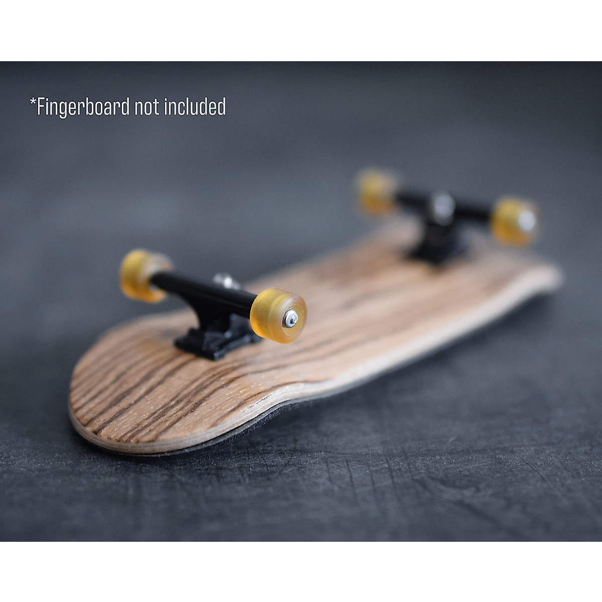 Teak Tuning Apex 61D Urethane Fingerboard Wheels - Mini Shorty Shape, 6.6mm Diameter - ABEC-9 Stealth Bearings - Made in The USA - Honey Colorway