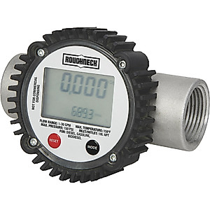 Roughneck Digital Fuel Meter - 1-30 GPM, 1in. Inlet/Outlet