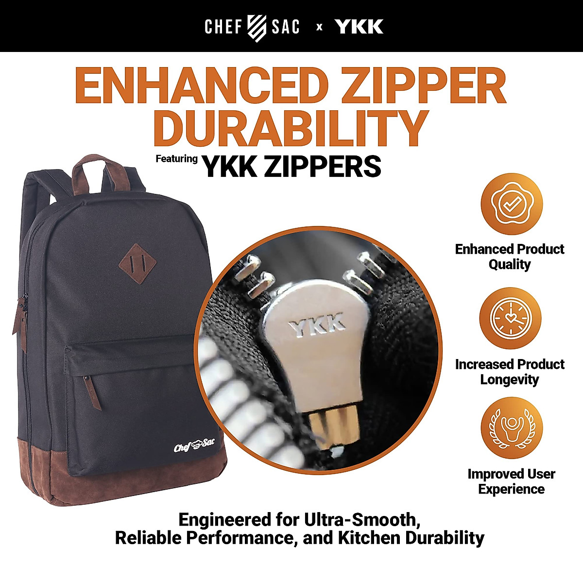 Chef Knife Bag Leather Finish Backpack | Premium Knife Storage & Chef Backpack | Knife Case with 30+ Pockets for Knives & Kitchen Tools | Knife Organizer for Chefs & Culinary Students (Black)