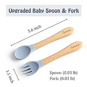 Ginbear Suction Bowls for Baby Girl, Baby Led Weaning Spoon and Fork, Baby Dishes and Utensils Set for Toddlers, Silicone Baby Feeding Set 6-12 Months (Baby Pink)
