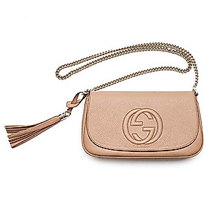 Gucci Soho Camelia Rose Beige Light Tan Leather shoulder bag New