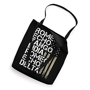 RETIRED Military Men Women Phonetic Alphabet Retirement Tote Bag