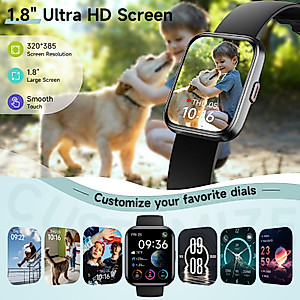 Gydom Smart Watch for Women -Answer/Dial Call & Alexa Built-in, 1.8" Touch Screen Fitness Watch with Heart Rate SpO2 Sleep Monitor, 100 Sport Modes, IP68 Waterproof Activity Tracker for iPhone Android