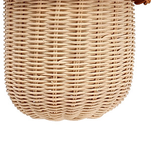 Zerodis Rattan Storage Basket Bag, Hand Woven Decorative Kids Rattan Storage Basket Waterproof Acorn Shaped Exquisite Interesting Photography Props for Outdoor (Large Handbag)