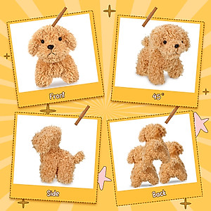 HyDren 30 Pcs Puppy Dogs Stuffed Animals Bulk Mini Dog Plush Soft Puppy Fluffy Stuffed Animal Dog for Kids Baby Girls Boys Birthday Gifts(Light Brown)