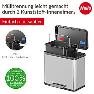 Hailo 0630-200 Öko Duo Plus L, Stainless Steel, Edelstahl