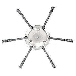 BGTOOL Cordless Steel Wire Wheel 6 Teeth Trimmer Head Weed Brush Lawn Mower Grass Weed Eater Trimmer Brush Head for Lithium Strimmer