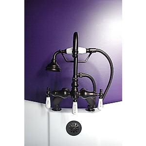 67" Acrylic Slipper Clawfoot Tub & Complete Deck Mount Gooseneck Plumbing Package in Oil Rubbed Bronze- "Miller"